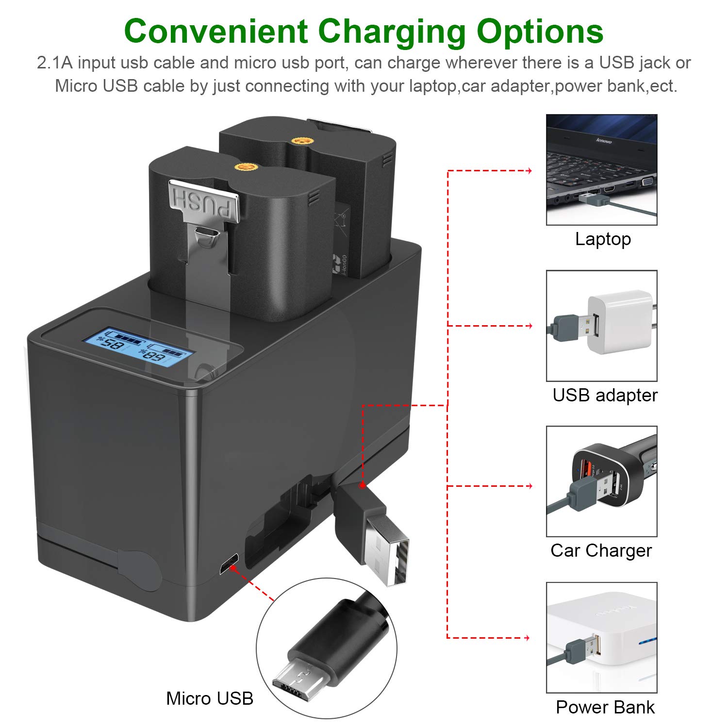 Rechargeable Battery with Charging Station Compatible Ring Video Doorbell 2/3/3Plus/4, Spotlight Cam Battery, 3.65V 6040mAh Replacement Lithium-Ion Battery(Not for Stick Up Cam)