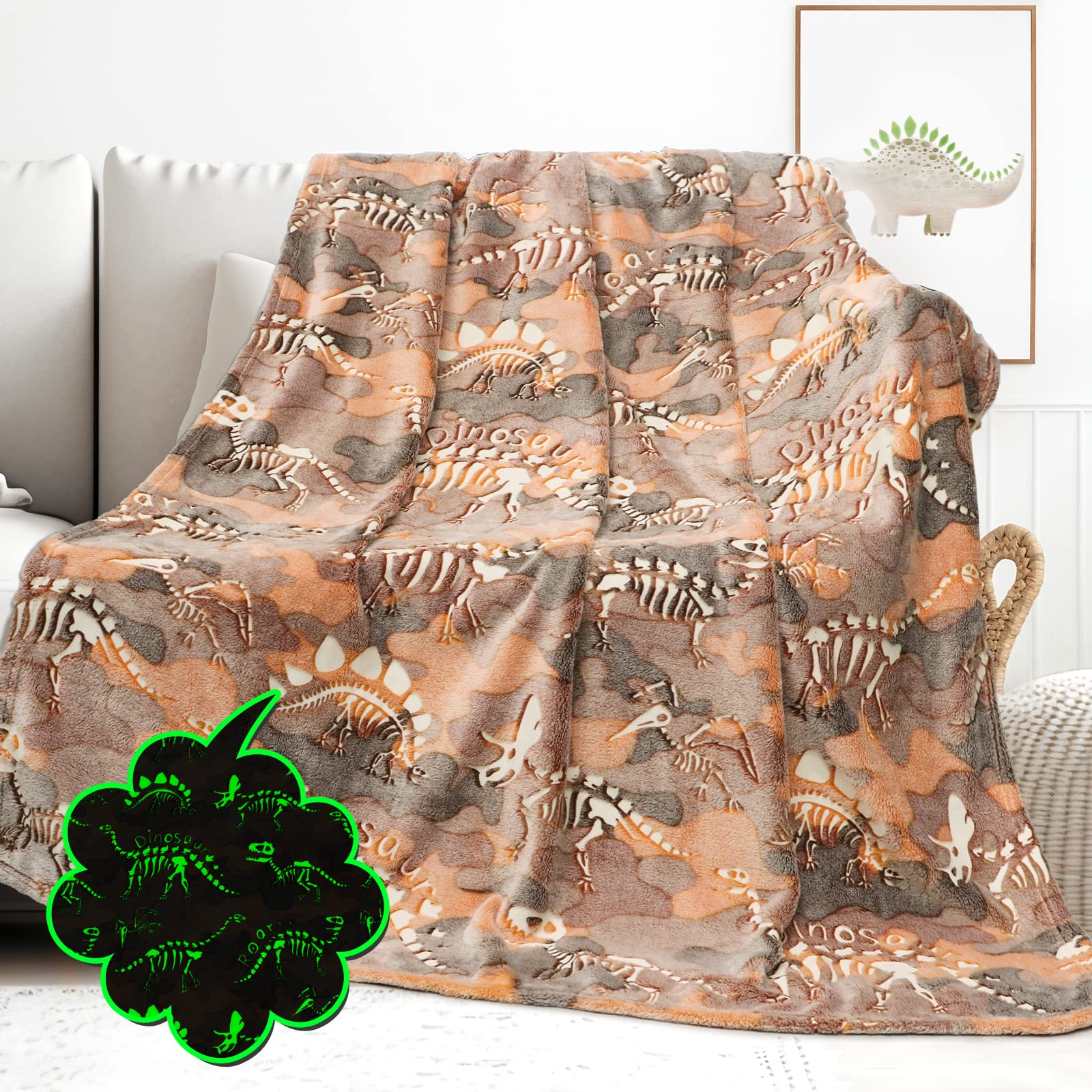 Owl Blanket Throw Soft Fleece Blanket Glow in The Dark Owl Decor Throw Blanket Warm Fuzzy Blankets and Throws Owl Gifts for Owl Lovers