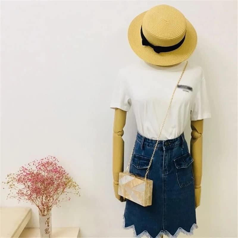 ZHUHW Double-Faced Striped Patchwork Acrylic Evening Bag Wedding Handbags Woman Shoulder Crossbody Bags Clutches