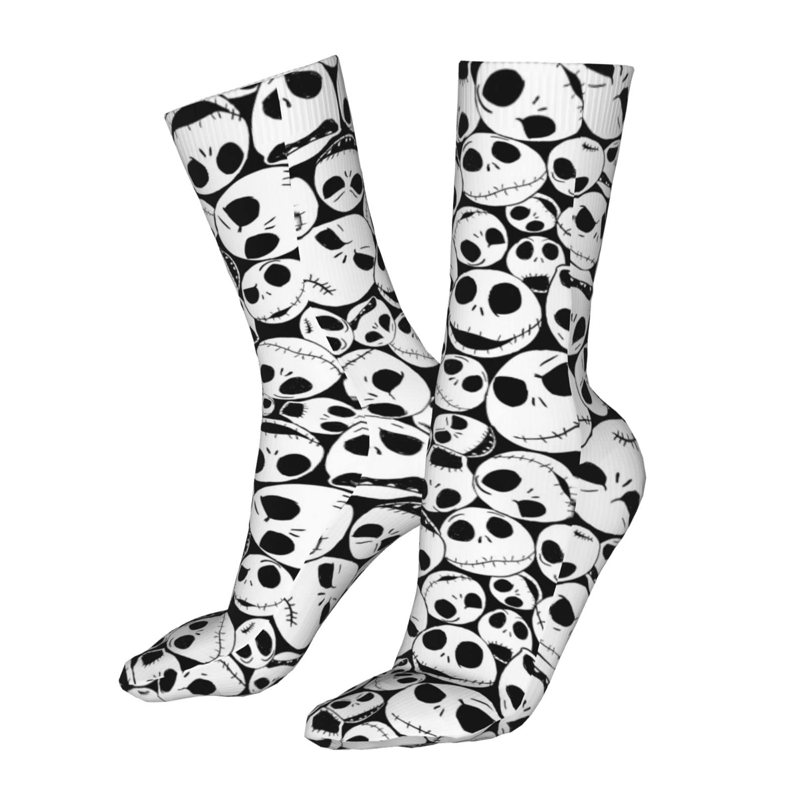 Obund Jack-Skellington Socks Halloween Socks Long Socks Funny Novelty Crew Socks Gifts For Men And Women