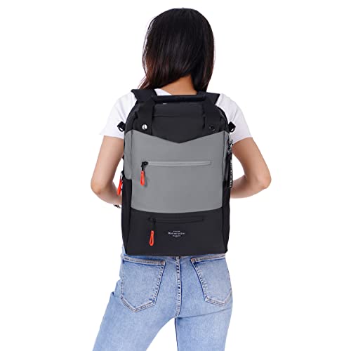 Sherpani Travel Bag Bundle, Camden Convertible Backpack with Poet Pencil Case for Women (Stone)