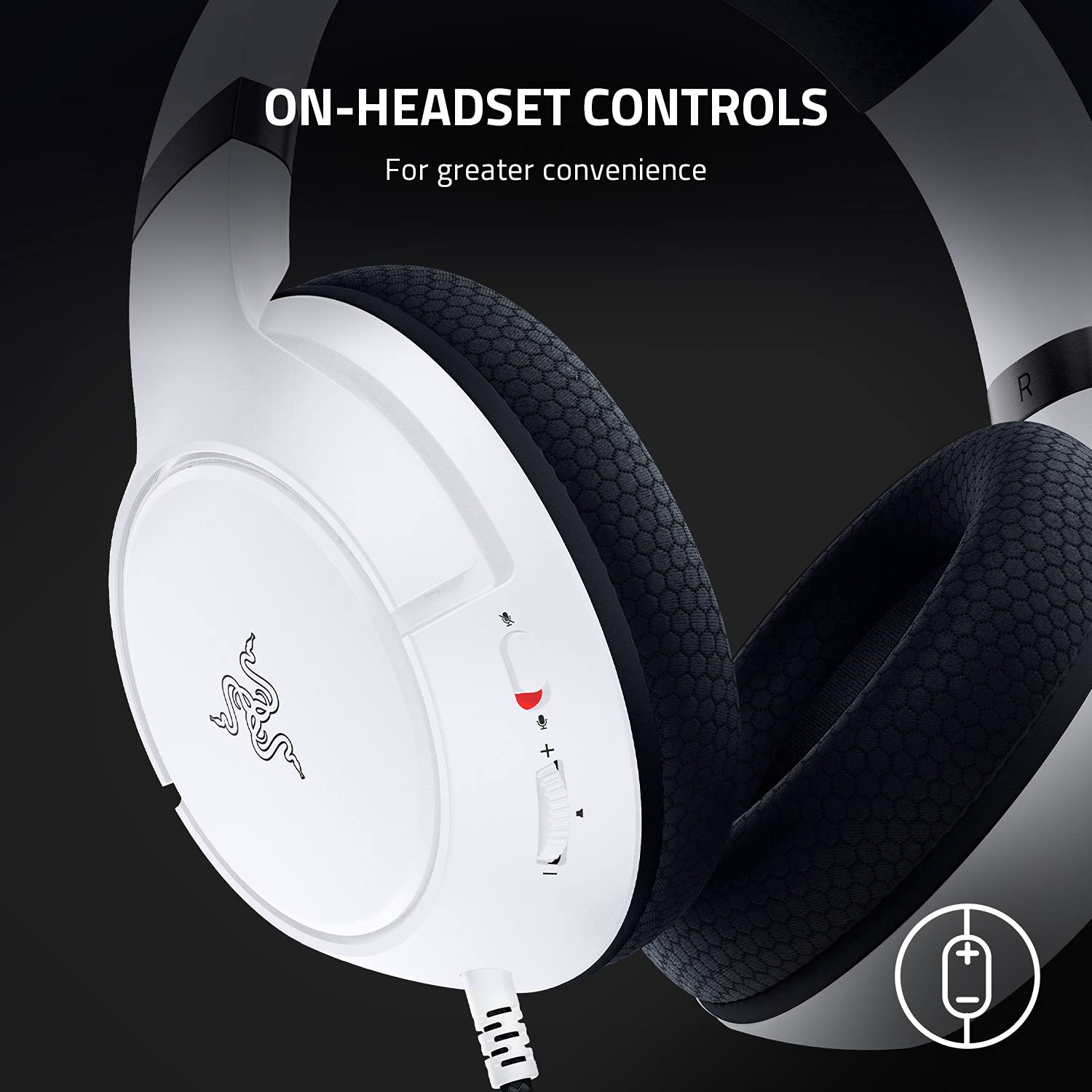 Razer Kaira X Wired Headset for Xbox Series X|S, Xbox One, PC, Mac & Mobile Devices: TriForce 50mm Drivers - HyperClear Cardioid Mic - Flowknit Memory Foam Ear Cushions - On-Headset Controls - White