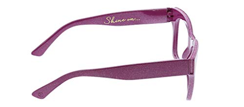 Peepers by PeeperSpecs Women's Shine On Square Blue Light Blocking Reading Glasses, Pink, 53 + 1