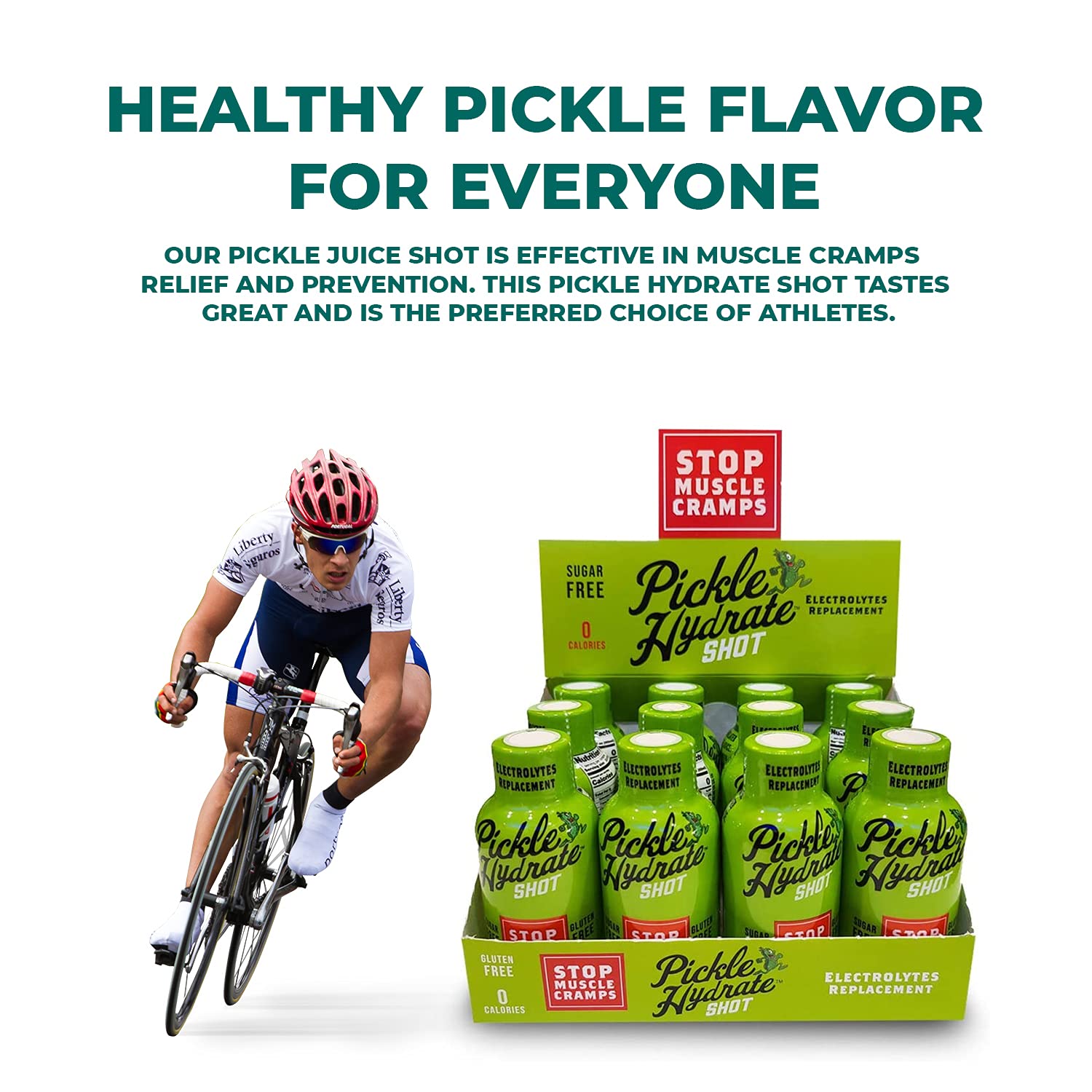 PICKLE HYDRATE SHOT Pickle Hydrate Shot for Cramps Relief- Electrolyte Replacement Pickle Juice Drink 2.0 Ounces,12-Pack One Size