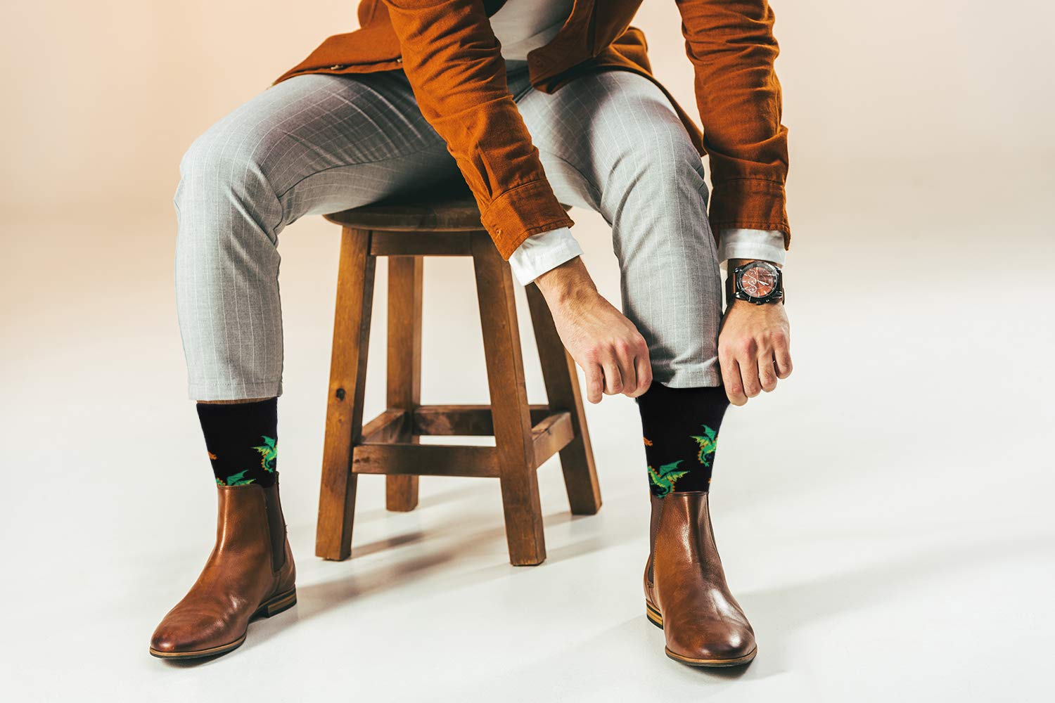 Real Sic Casual Designer Socks for Men and Women - Exotic Animal Series - Breathable and Lightwear Cotton (Dragon)