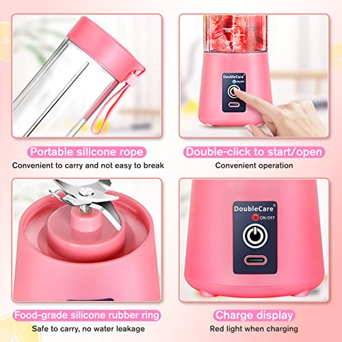 Portable Blender for Shakes and smoothies with Scale, 4000mAh Personal Electric Blender 15.2 oz,150w 6-Blades Blender Bottles, USB Rechargeable Mini Fruit Juicer for Travel, Office, Outdoors
