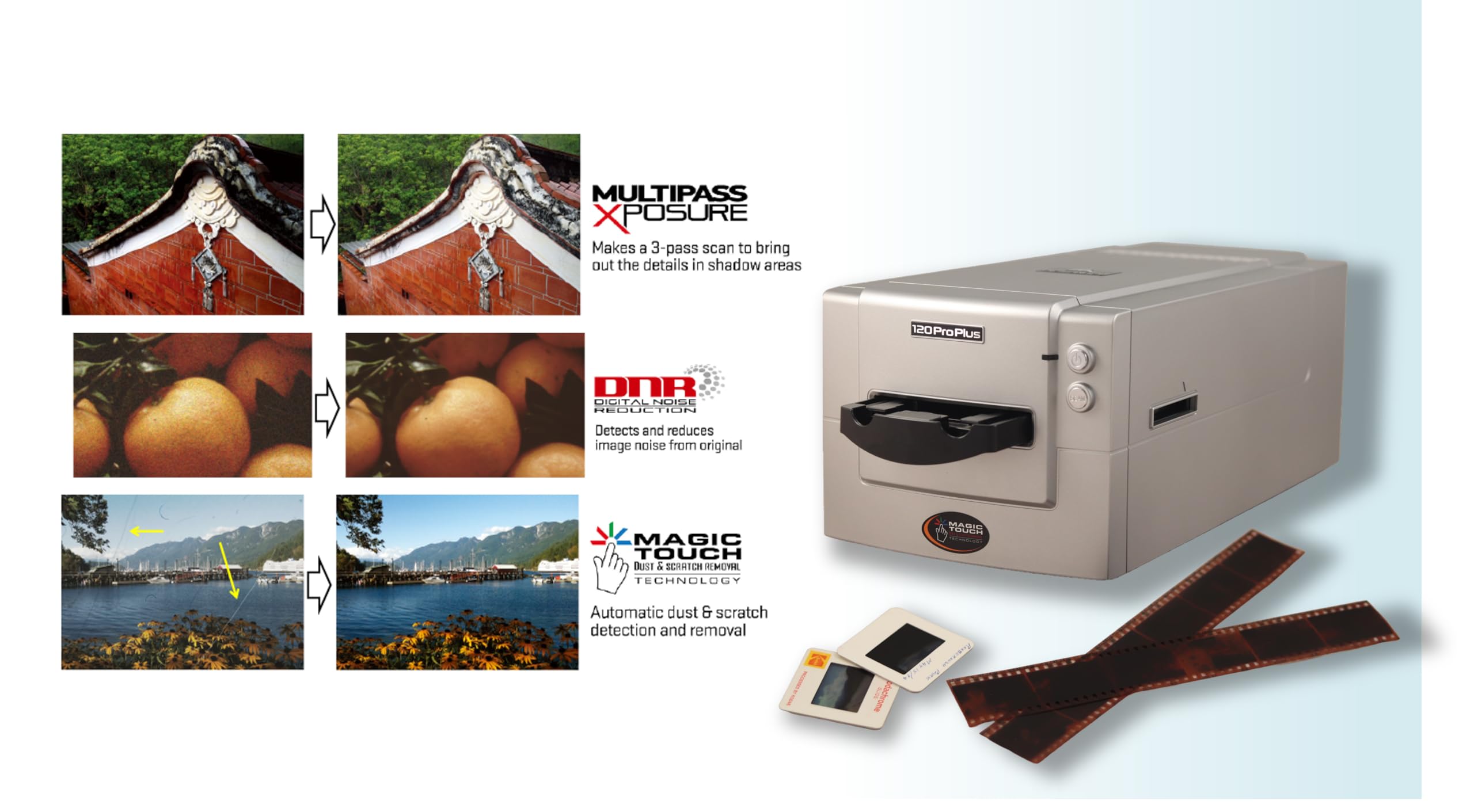 Pacific Image PrimeFilm 120 Pro Plus Film Scanner. Medium Format 120 Film, 135 Film & Slide Scanner. Faster Scan Speed. 6,400 dpi/48-bi True Color. 4.2 Dynamic Range. Mac/Pc