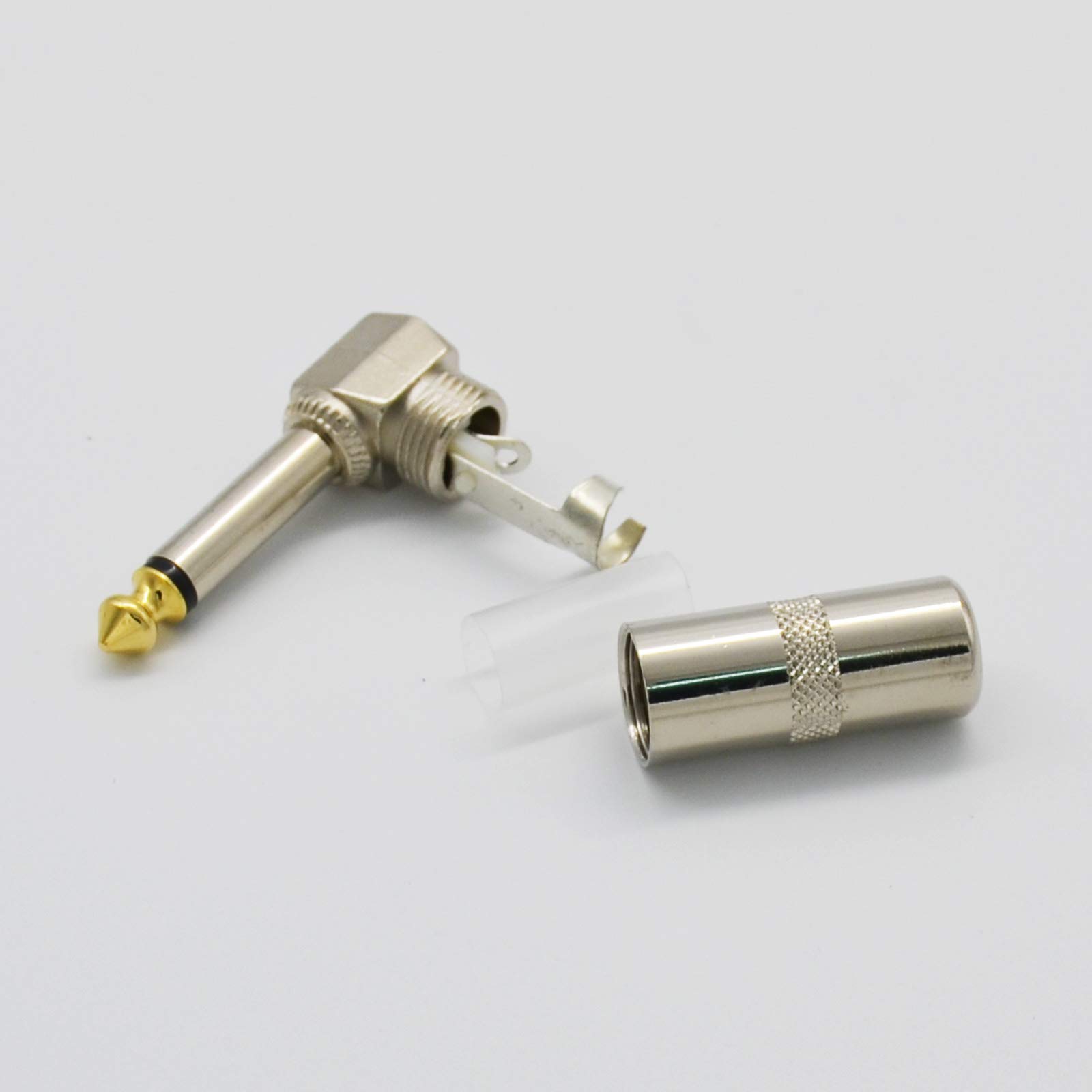 SbE-rsyun 1 ft Right Angle to Straight 1/4" Plug for Guitar Instrument Patch Cable Cord Pack of 3