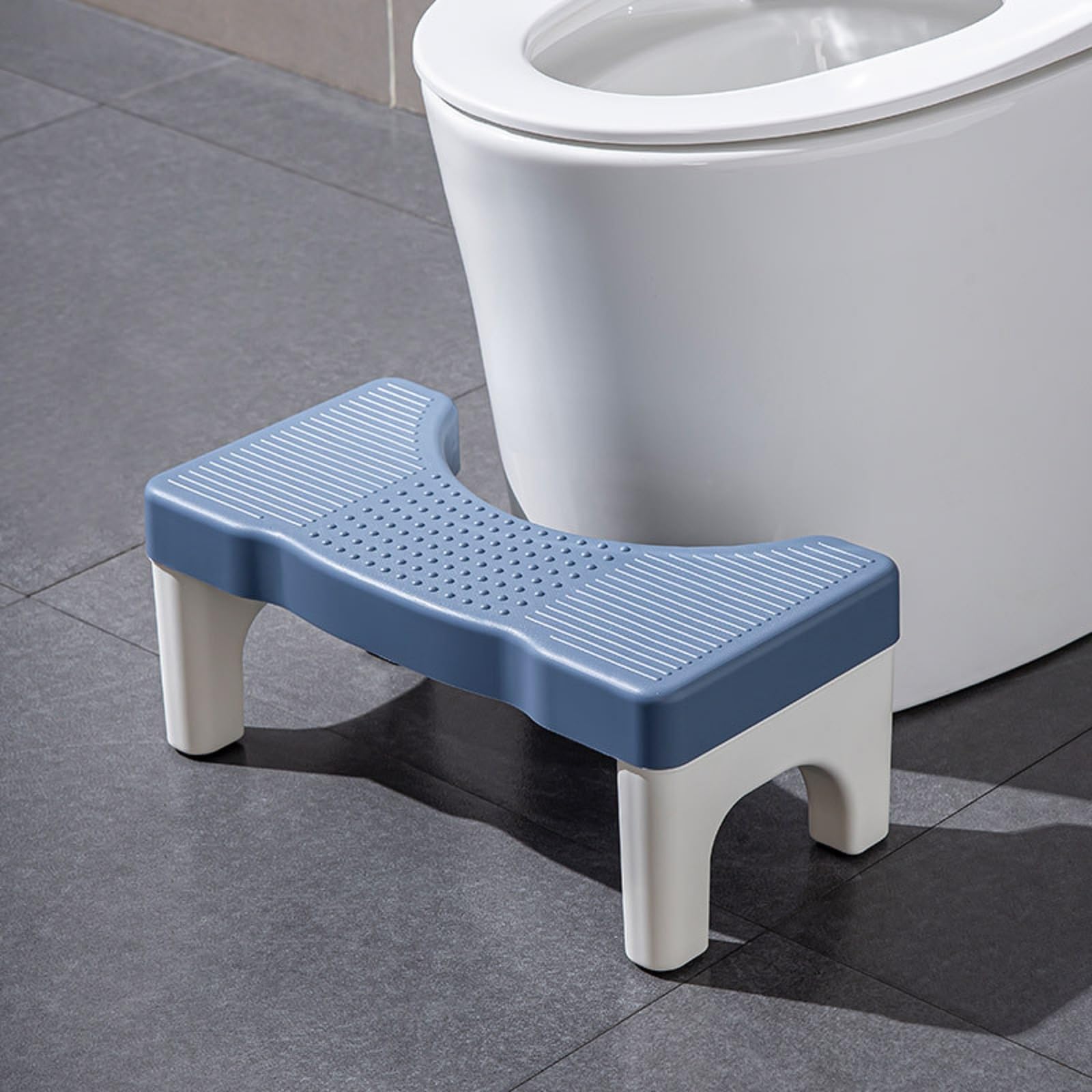 Toilet Stool for Adults, Non-Slip Toilet Potty Assistance Step Stool Heavy Duty Plastic Squatting Poop Foot Stool for Seniors and Kids, Blue