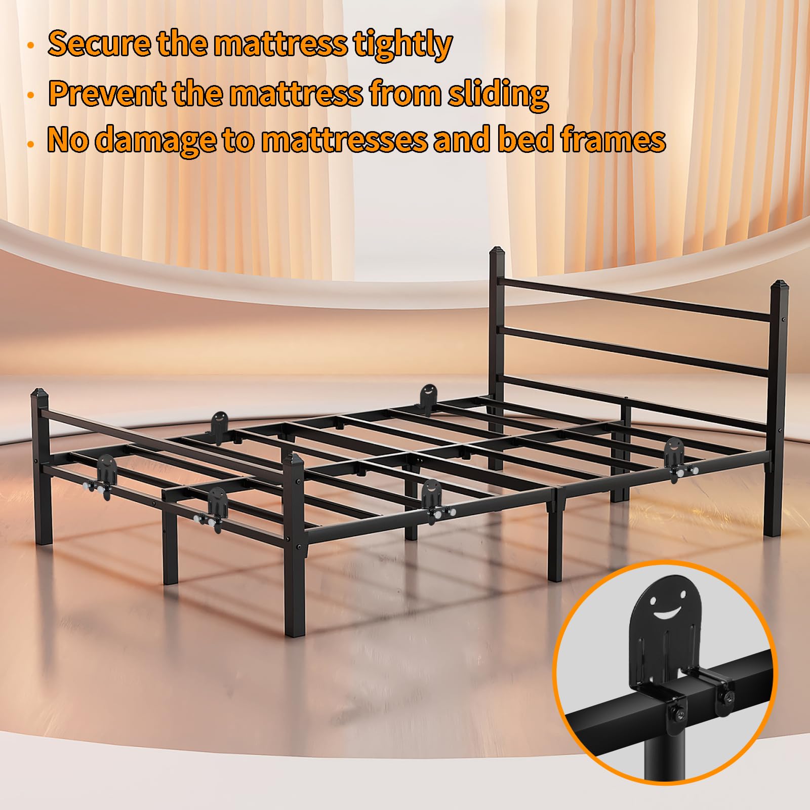 Olaismln 6PCS Mattress Cover for Metal Bed Frames, Adjustable Non-Slip Gasket, Easy to Use