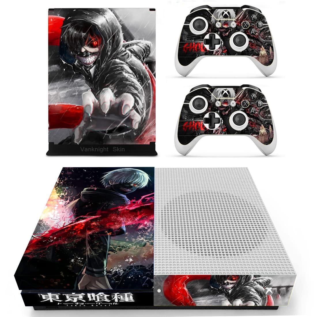 Vanknight Xbox One S Console Controllers Anime Skin Vinyl Sticker Wrap Decals Cover Ken for Xbox One S Console Controllers
