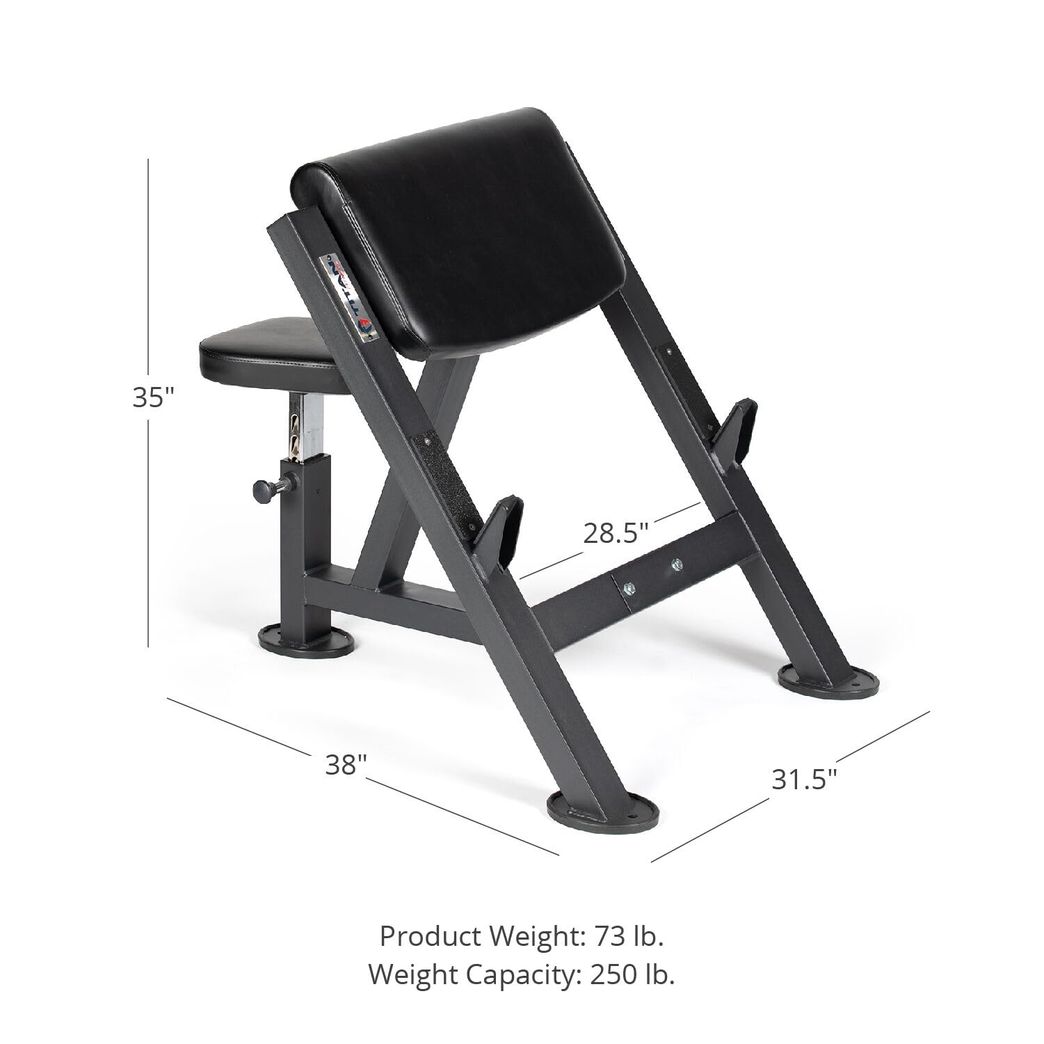 Titan Fitness Seated Preacher Curl Bench Max Load 250 LB Bicep Curl Support