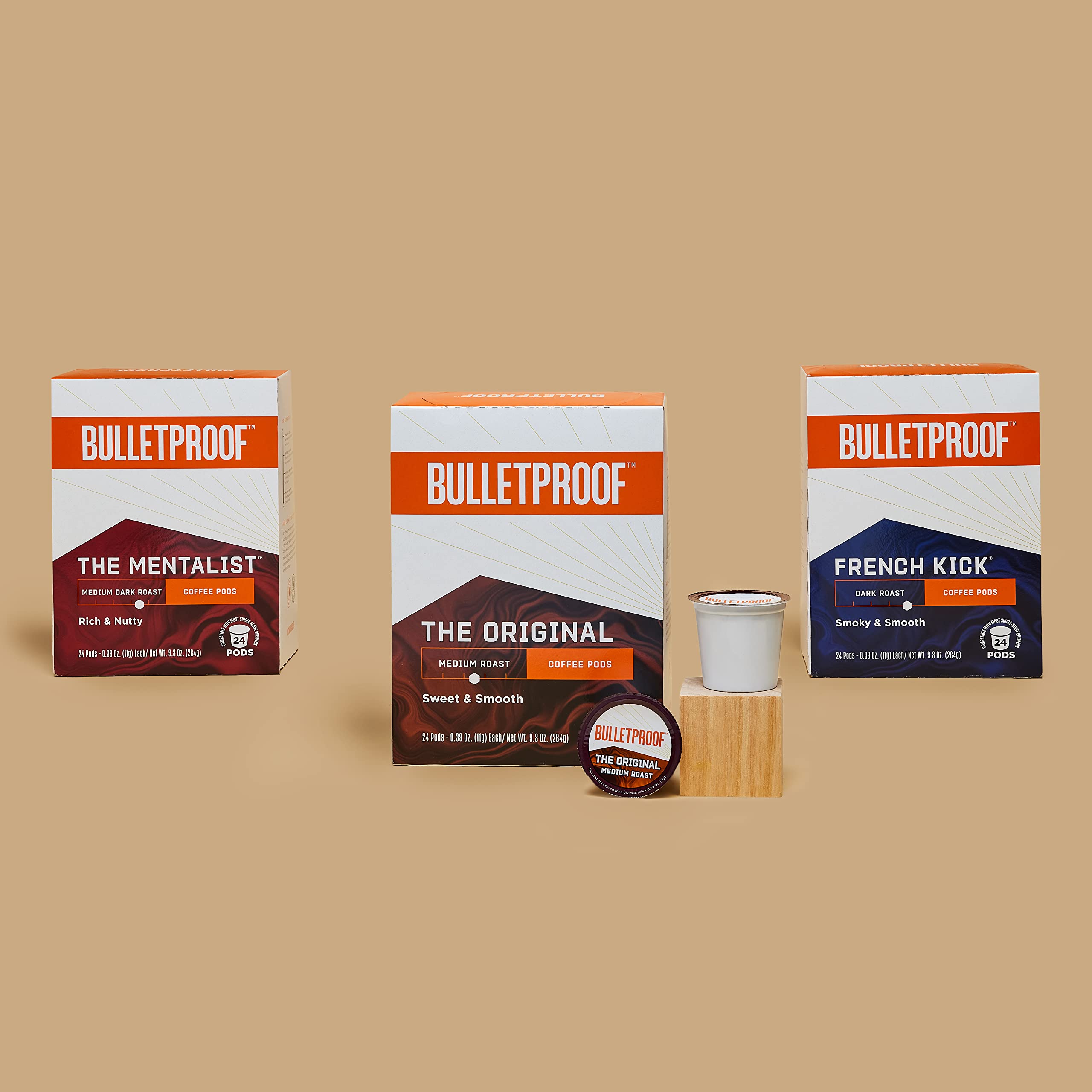The Mentalist Compostable Espresso Pods, Medium Dark Roast Intensity 8, 50 Count, Bulletproof Coffee Capsules Compatible with Nespresso Original Line*, 100% Arabica, Certified Clean, Rainforest Alliance, Sourced from Guatemala