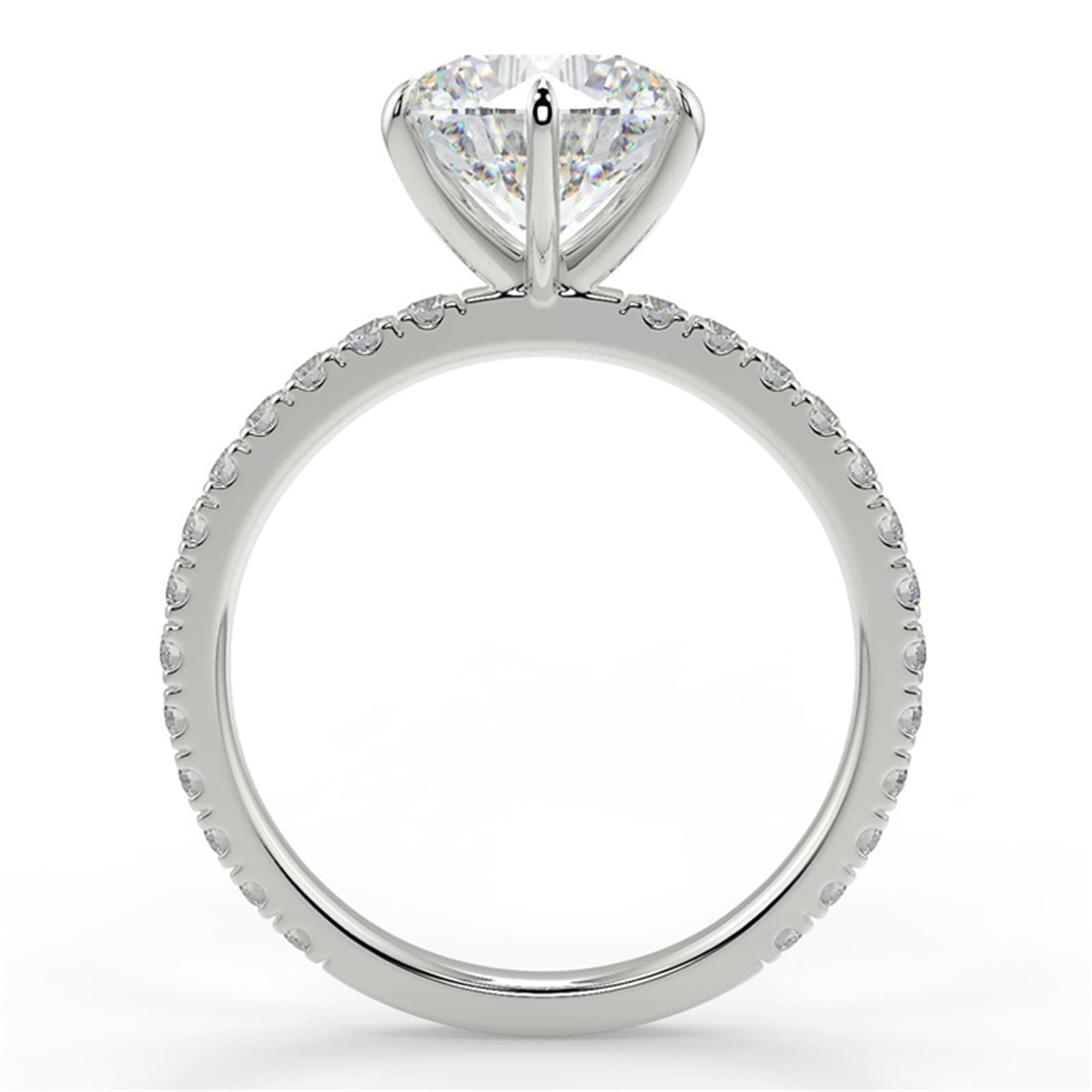WSX 10/14/18K Solid Gold 2 Carat Moissanite Engagement Ring for Women Vintage Halo Style Set Round Brilliant Wedding Ring