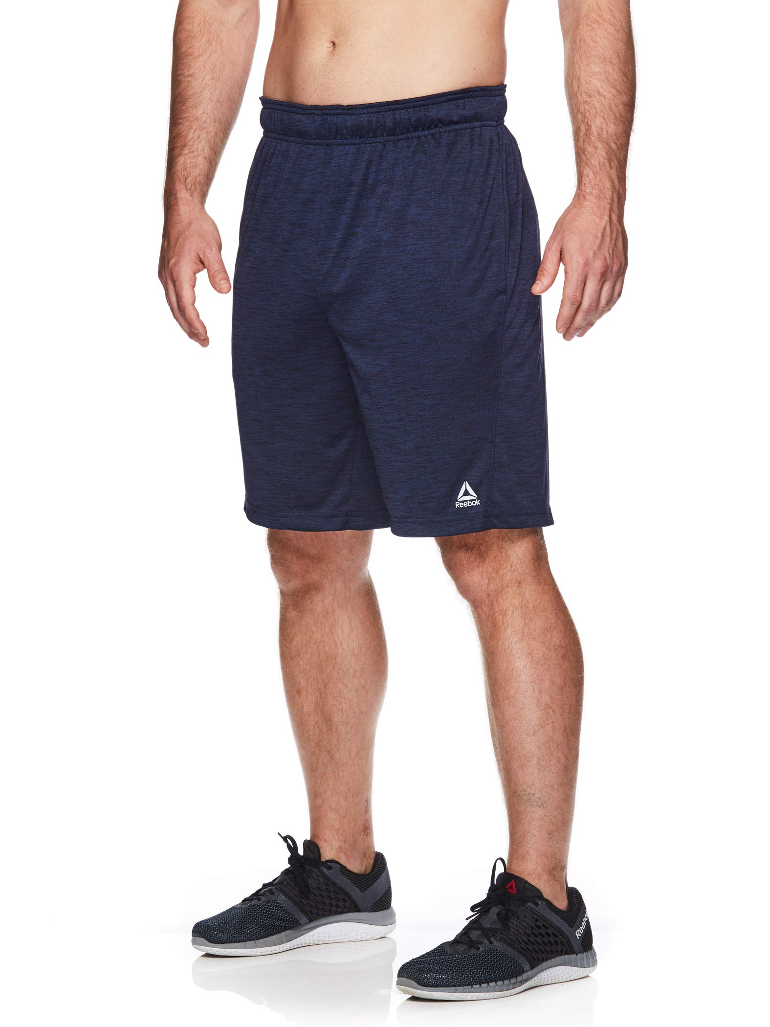 Reebok Men's Drawstring Shorts - Athletic Running & Workout Short w/Pockets - Cruz Short Navy Heather Blue, Small