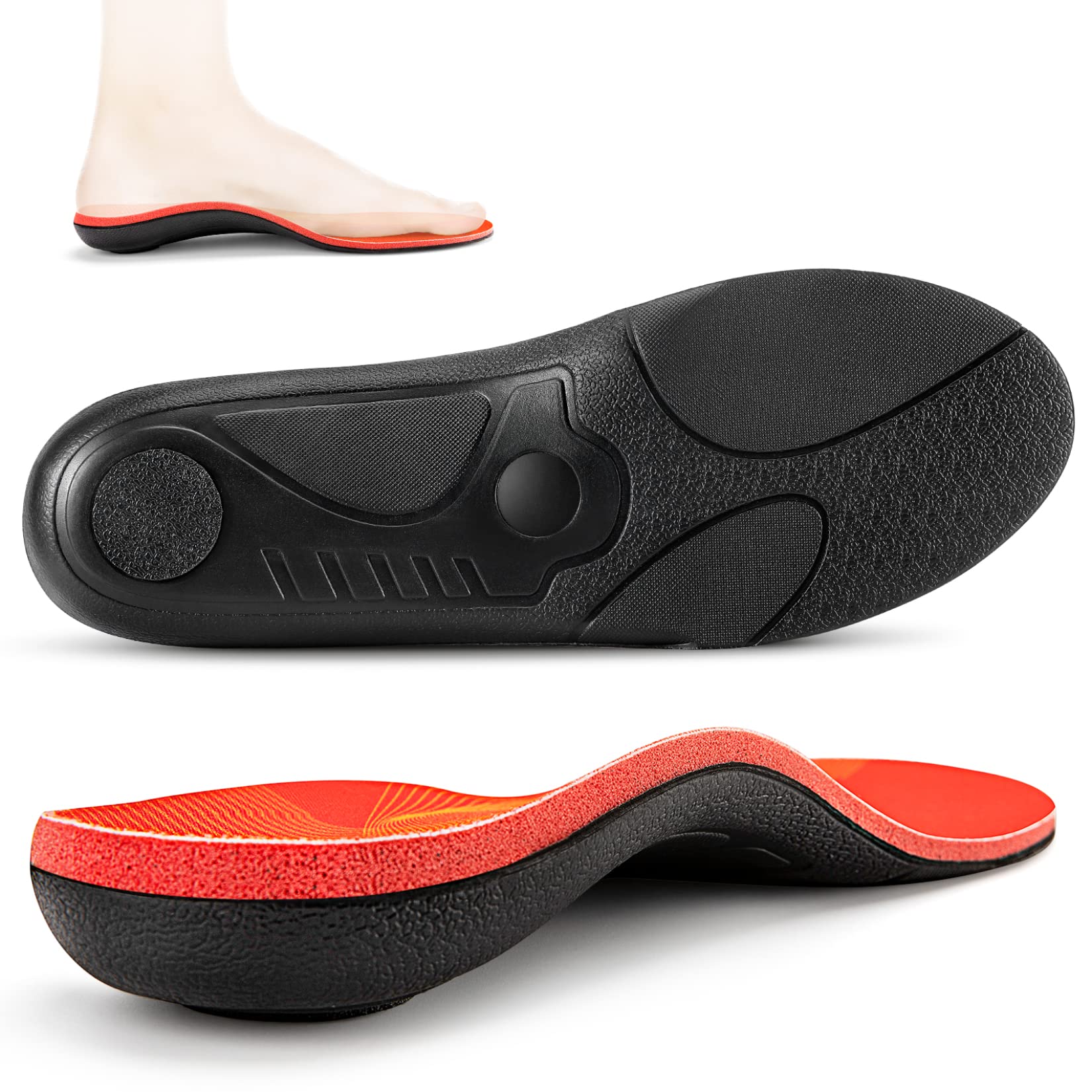 PCSsole Plantar Fasciitis High Arch Support Insoles Men Women - Orthotic Shoe Inserts for Arch Pain Relief - Boot Work Shoe Insole - Standing All Day Comfort