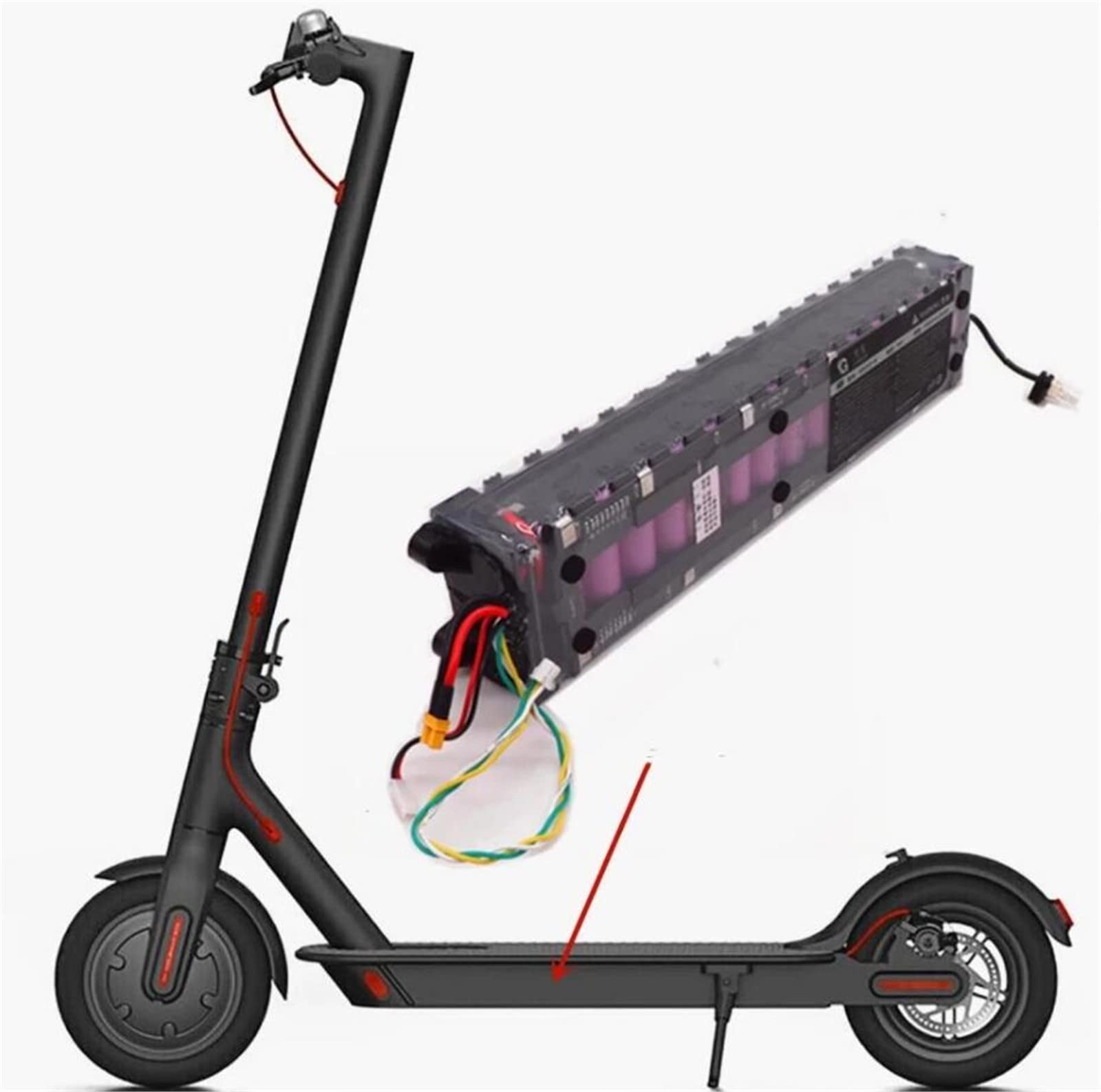 OXEXE 36V 10.5Ah Electric Scooter Battery,10S3P 18650 Lithium Battery Pack, Built-in 20A BMS,with XT30+JM Plug,for Xiaomi M365 Electric Bicycle Scooter