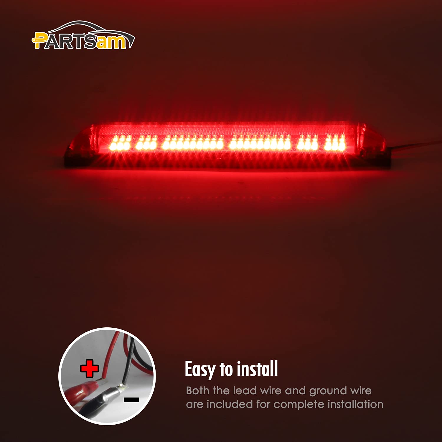 Partsam 2X 8 Led Utility Strip Light Marker Red 30LED Boats Lighting & Decorating, Sealed Thin Line 8 Inch Red Led RV Camper Truck Boat Marine Strip Lights Bar Surface Mount 12V