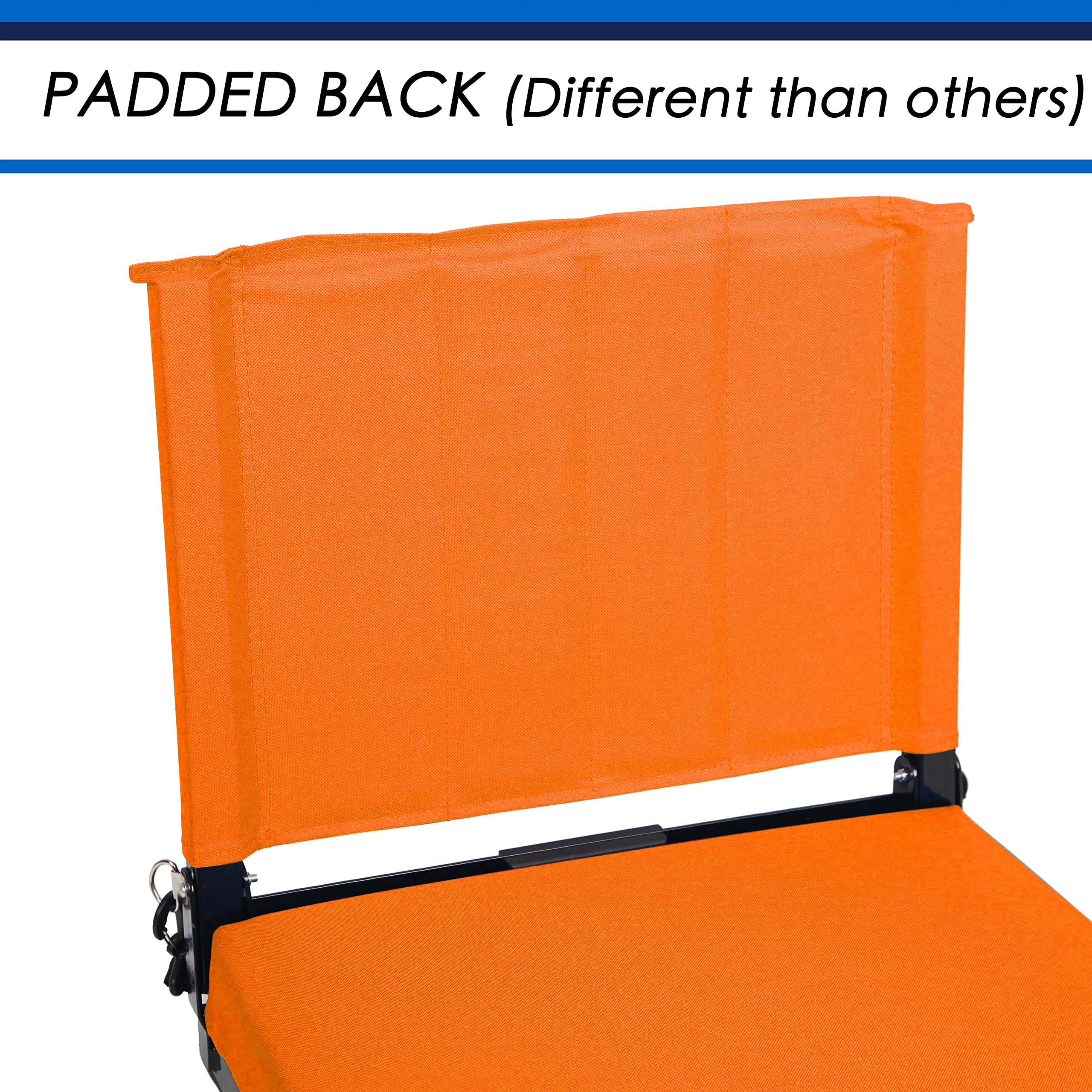 SPORT BEATS Stadium Seat for Bleachers with Back Support and Wide Padded Cushion Stadium Chair - Includes Shoulder Strap and Cup Holder
