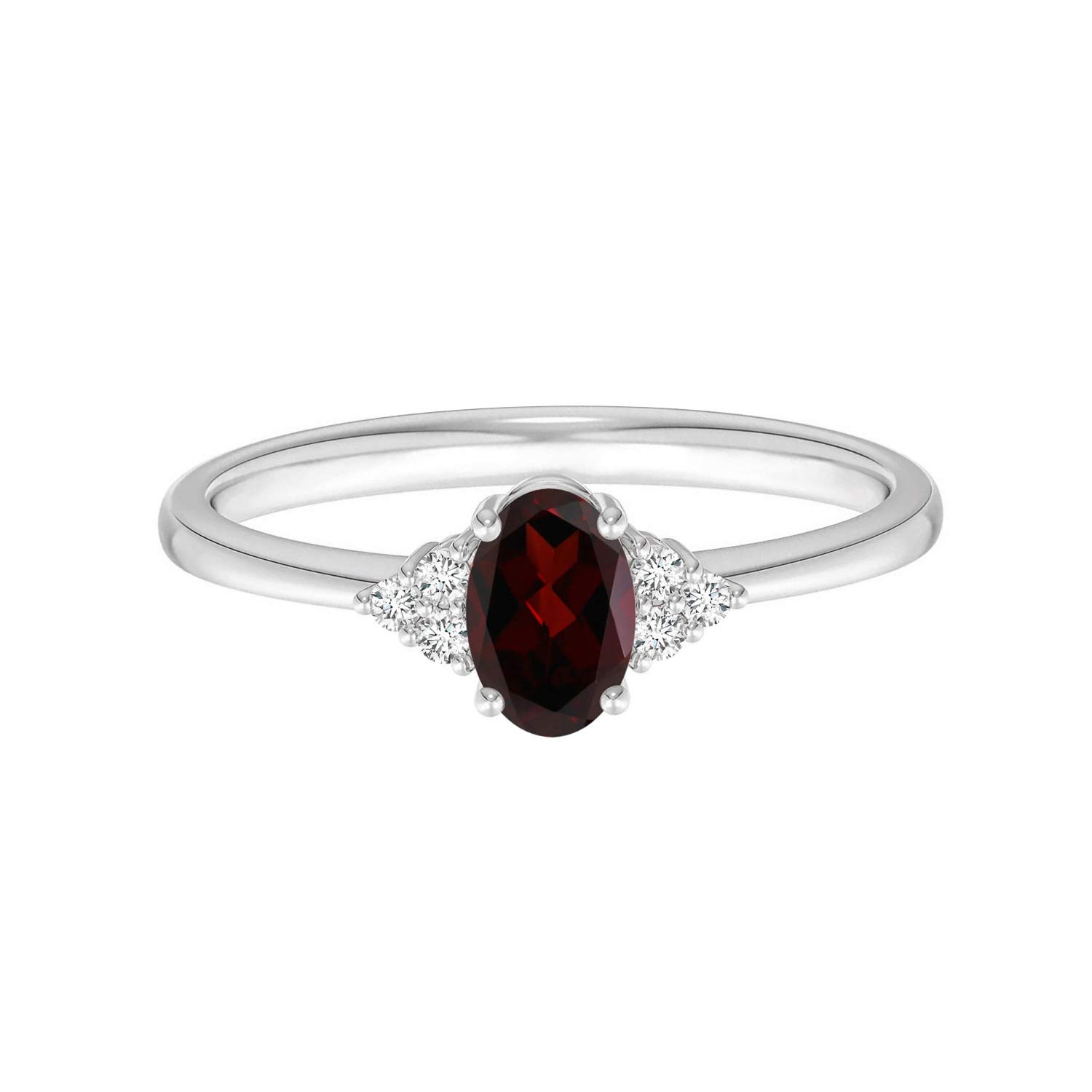Shine Jewel 1.50 Cts Oval Cut Garnet Gemstone 925 Sterling Silver Solitaire Stackable Christmas Gift Ring (5)