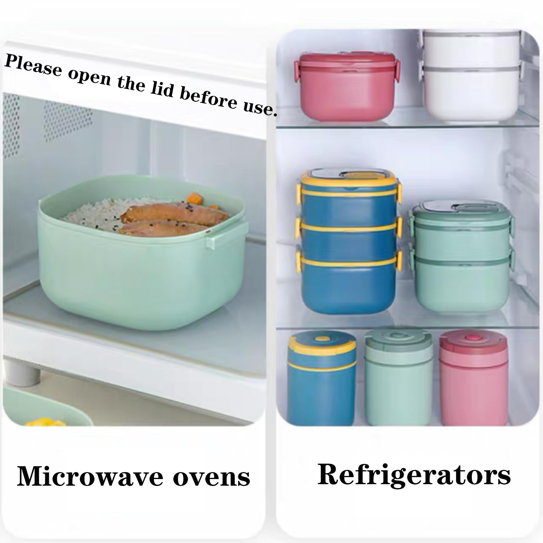 Tinaforld Salad Container Bowl Large 82 oz,Bento box Adult Lunch Box,3 Stackable Tray, 3 oz Sauce Cups,Built-In Reusable Fork and Knife, BPA-Free