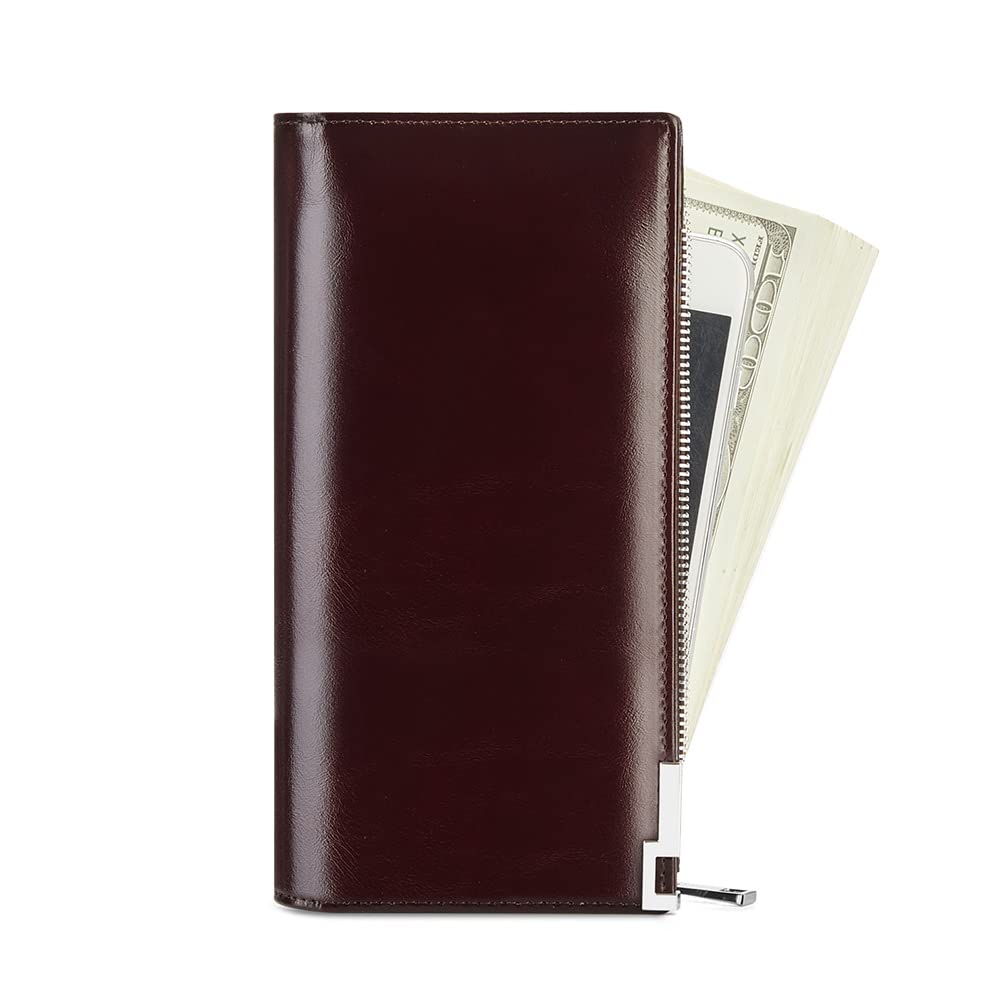 VANNANBA Long Wallet Men Leather,RFID Blocking Oil Leather Zipper Wallet for Men Clutch Bag,with Gift Box