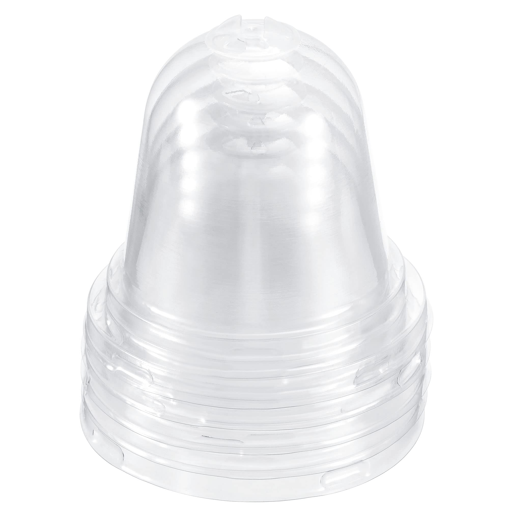 PATIKIL 3.4" Plant Humidity Dome, 5Pcs Round Plastic Garden Cloche Dome Plant Cover Reusable for Outdoor Frost Freeze Protection Mini Greenhouse, Height 3.3"