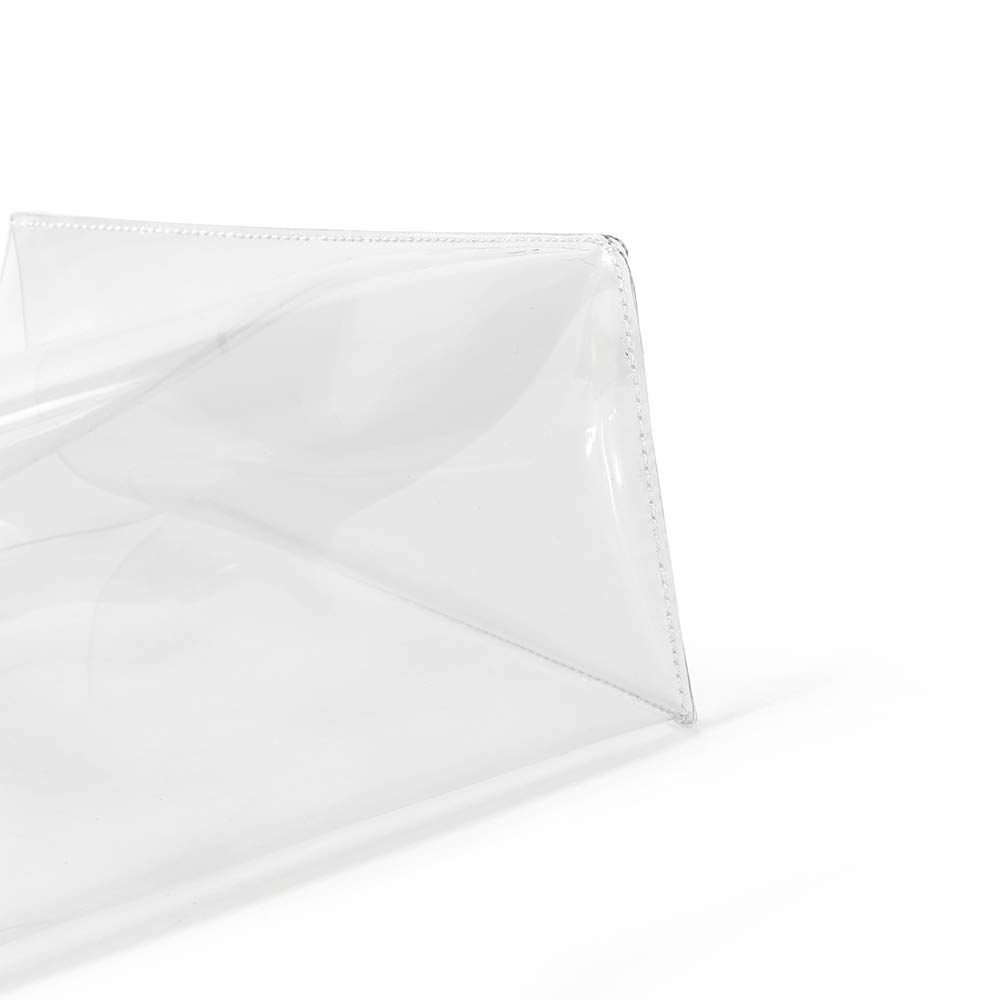 Tiwougel 12.6" Women Tote Bag,Transparent &Waterproof Plastic PVC Purse Handbag Clear-Medium