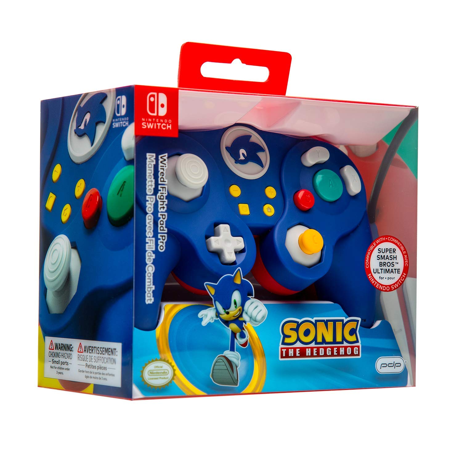 PDP Gaming Sonic GameCube Wired Fight Pad Pro Controller: Sonic - Nintendo Switch