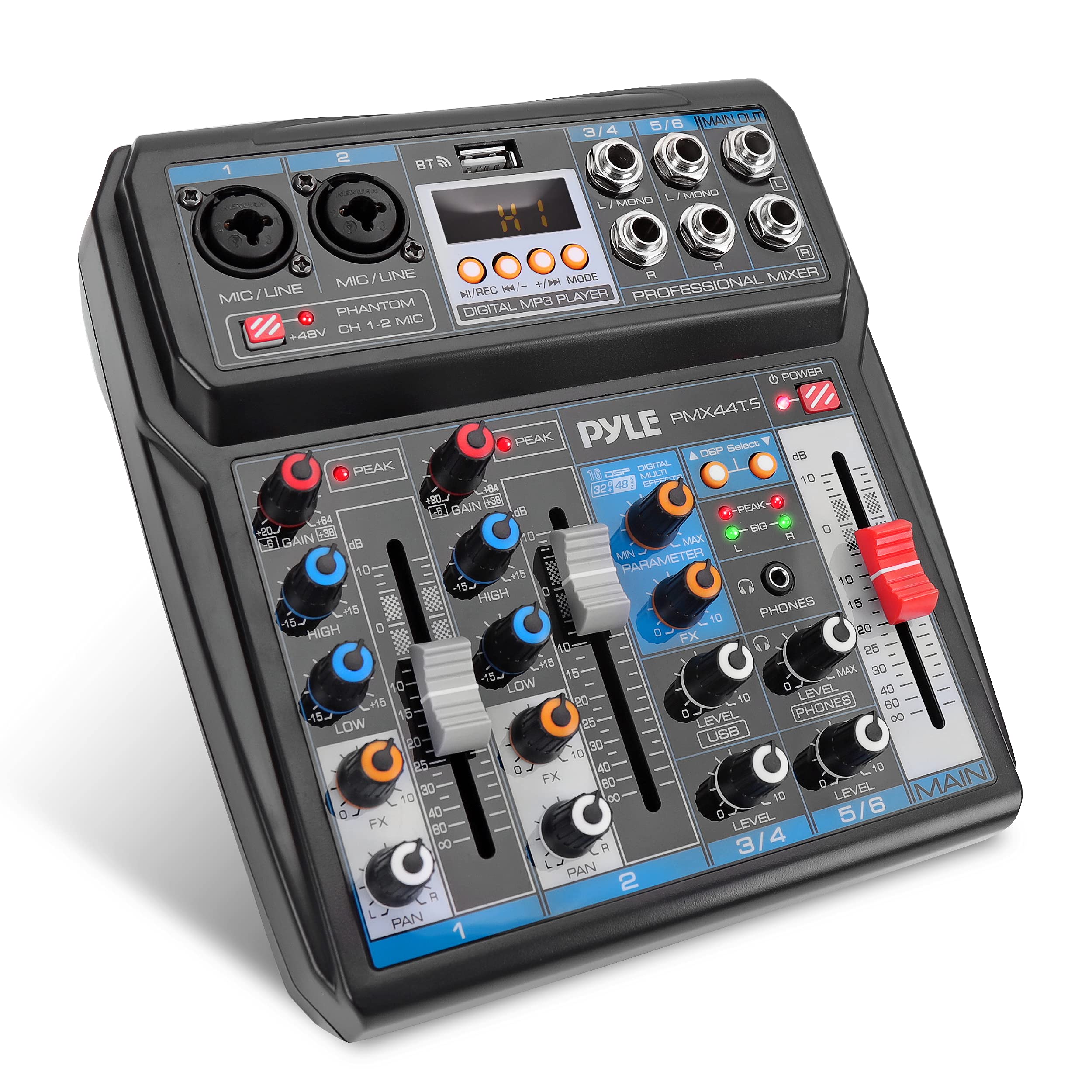 Pyle Professional Wireless DJ Audio Mixer + Hosa 3.5mm to Dual 1/4 inch TS Stereo Breakout Cable
