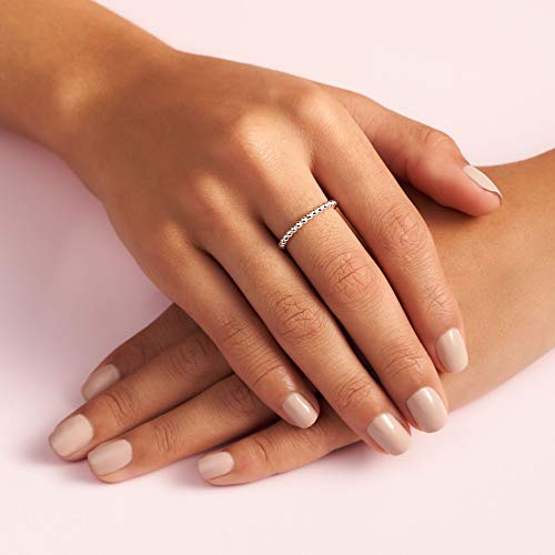 Pandora Beaded Ring - Hand-Finished Silver Ring - Ring for Women - Gift for Her - Sterling Silver - Size 8.5
