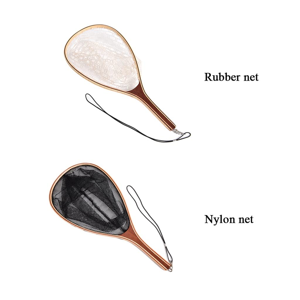 ZLVWB Fishing Net Durable Soft Rubber Landing Handle Trout Mesh Fish Catch and Release of Fishing Tool (Color : OneColor)