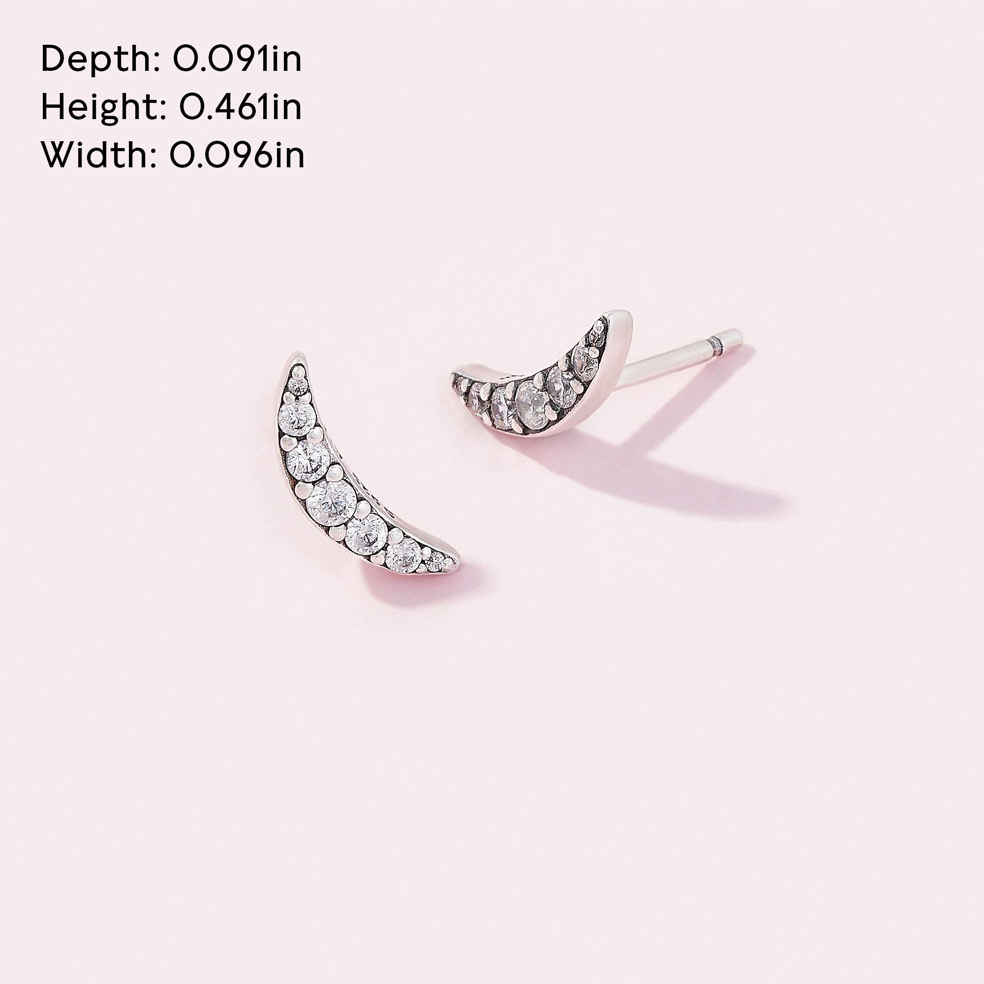 Pandora Jewelry Sparkling Crescent Moon Cubic Zirconia Earrings in Sterling Silver