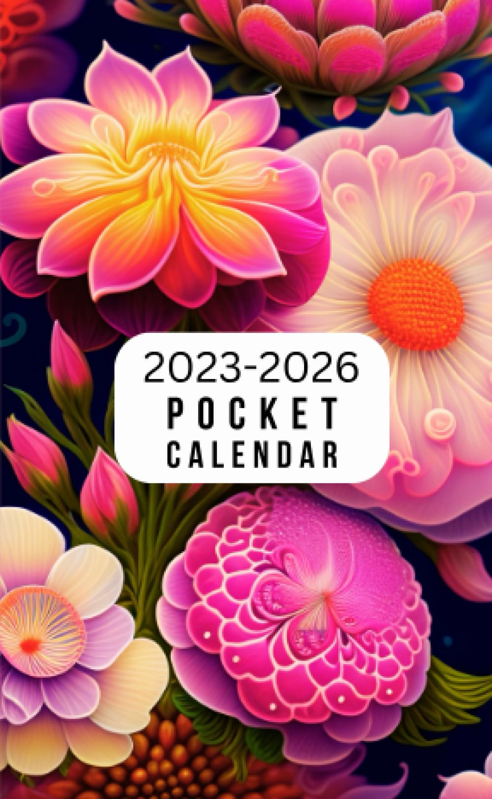 pocket calendar 2023-2026 for purse: Small Size 4 x 6.5 in | Nice Floral Design