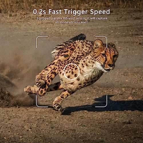 Trail Cameras with Night Vision Motion Activated Waterproof, Game Camera 32MP 1296P, Hunting Camera with 0.1S Trigger Speed, 120°Wide Angle Deer Camera with No Glow Infrared LEDs for Outdoor Wildlife