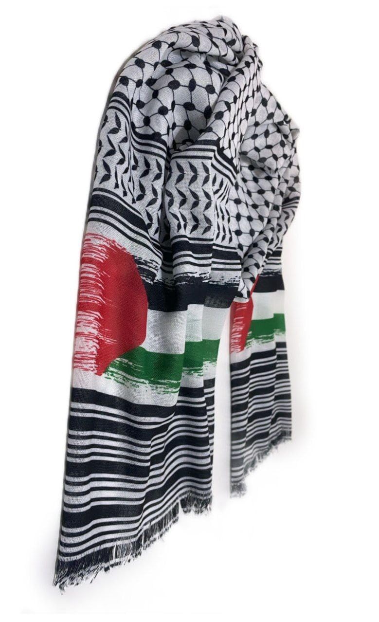 ZehAb Style Keffiyeh for Women, Shawl Scarf, Head Neck Scarf, Flag, Plus Size, Arab Gifts