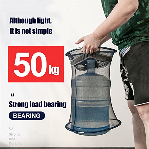 XIWALAI Portable Fishing Net with Small Mesh Bag Quick-Drying Fishing Trap Foldable Crayfish Carp Fishing Accessories Tool (Color : Small, Quantity : 1pc)