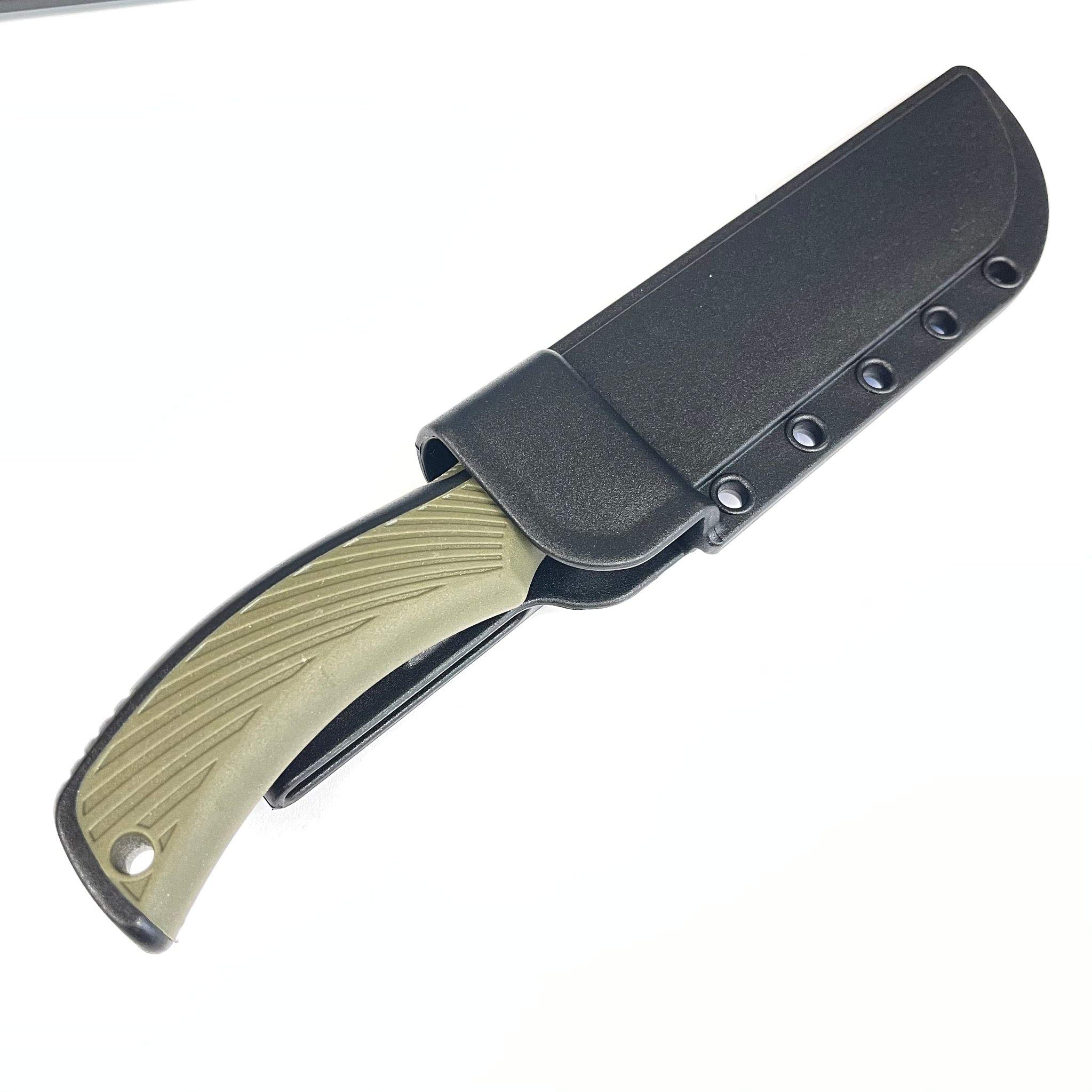 S-TEC Fixed Blade Hunting Knife Rambo I 4.5" Stainless Steel Blade I Rubber Handle I w/Plastic Sheath I Hunting I Camping I Outdoor I (Black Blade)