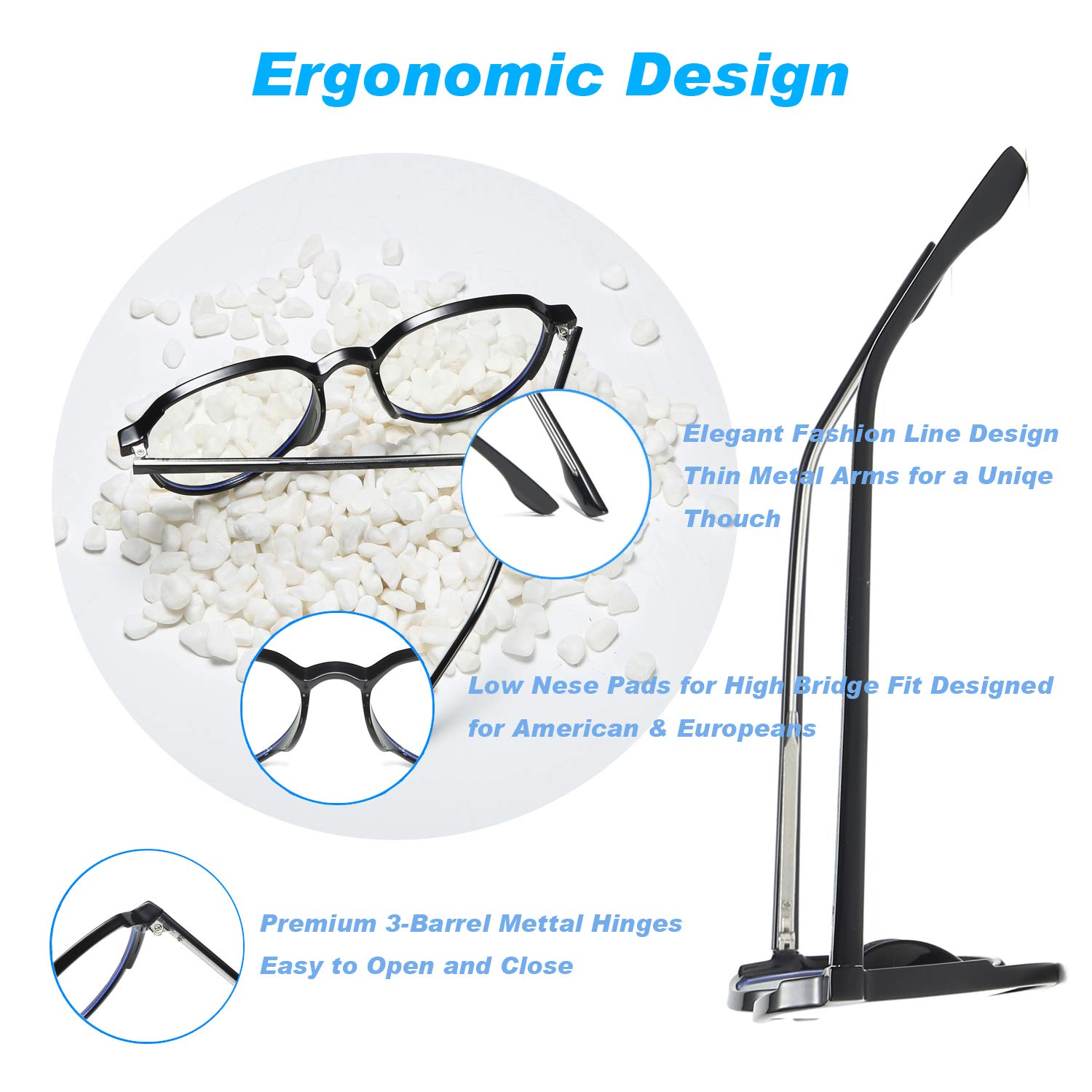 PRO+ New Blue Light Blocking Glasses, Anti Eyestrain, Computer Gaming Glasses, TV Glasses for Women Men, Anti Glare 1pack (Brown)