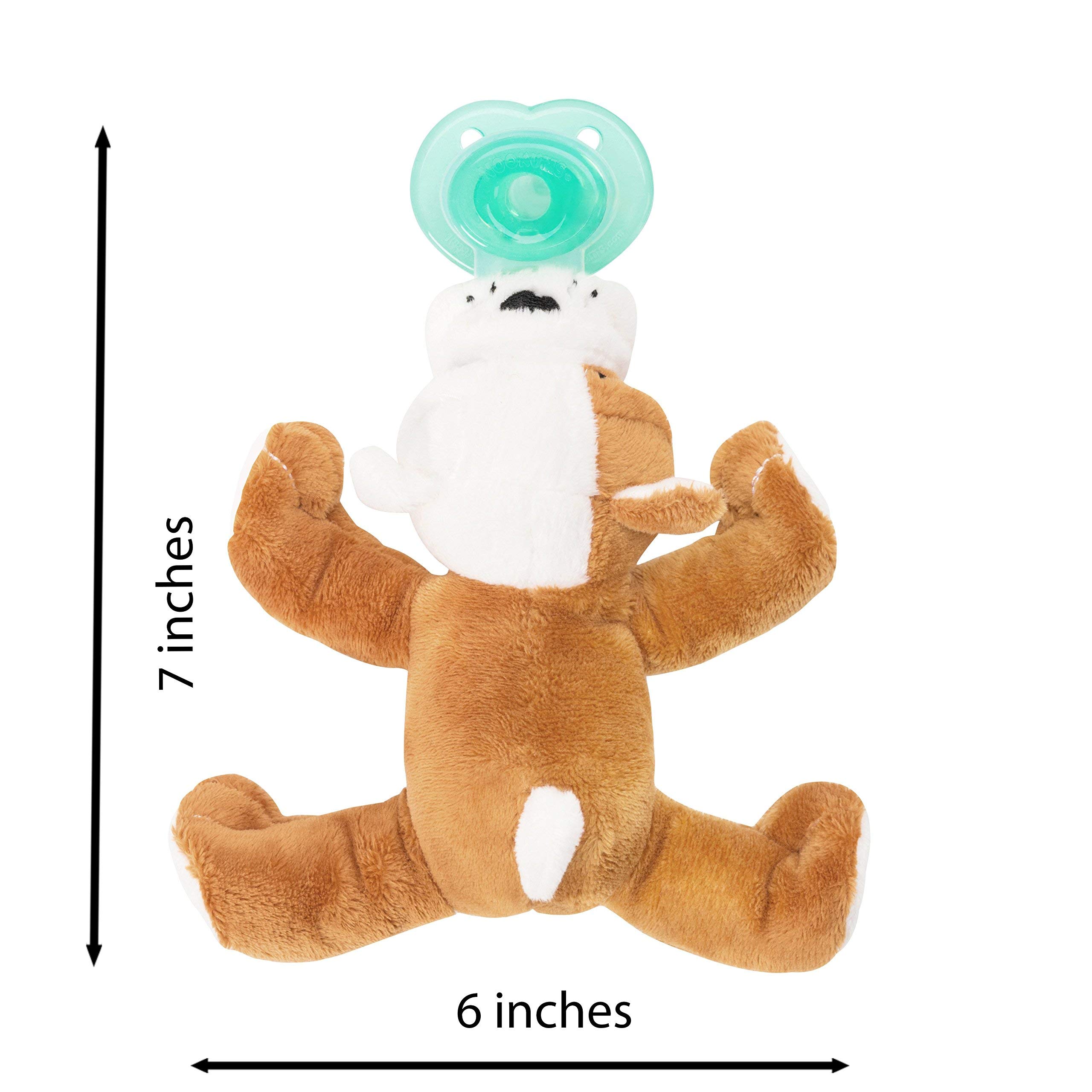 Nookums Paci-Plushies Buddies - Retriever Pacifier Holder - Adapts to Name Brand Pacifiers, Suitable for All Ages, Plush Toy includes Detachable Pacifier