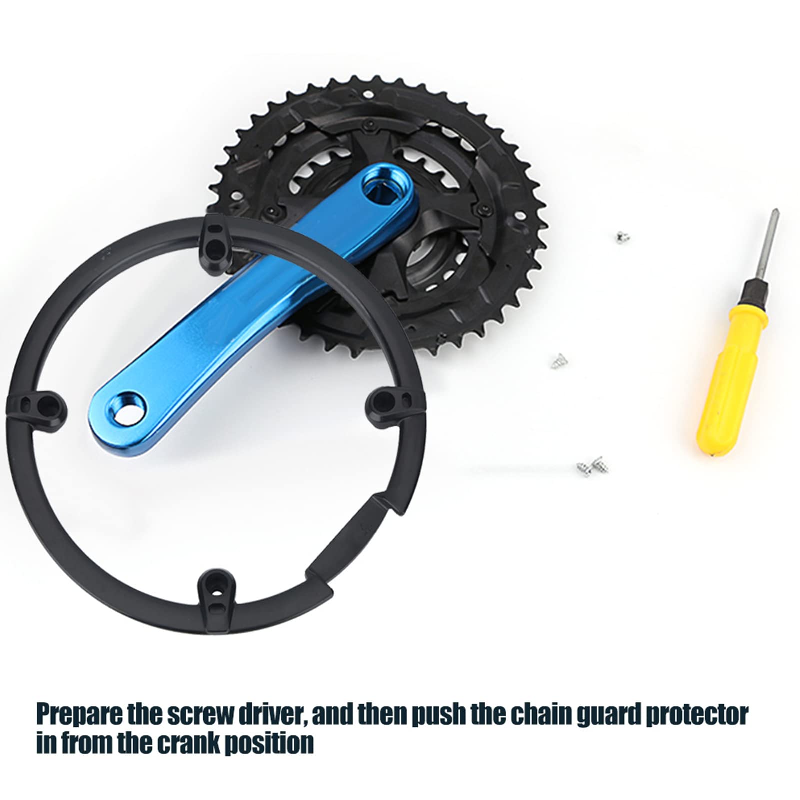 ROBTLE Crank Ring Protector, Plastic Mountain Bike Chain Guard Protector Bicycle Chain Wheel Crankset Support Protection Cover Accessories Suitable for M430 M590 M390, Black