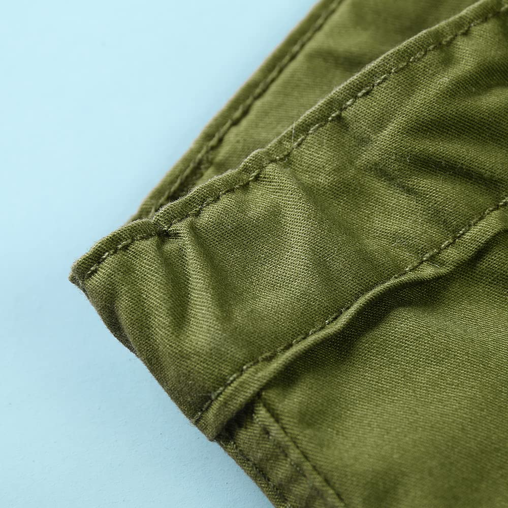 OCHENTA Big Boys Casual Cargo Shorts with Multi Pockets Military Army Green Tag 160-9-10
