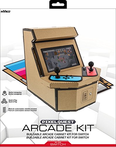 Nyko PixelQuest Arcade Kit - Constructible Arcade Kit with Customizable Pixel Art Sticker Kit and Arcade Stick Toppers for Nintendo Switch