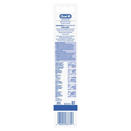 Oral-B 3D White Battery Power Toothbrush Replacement Heads, 2 Count