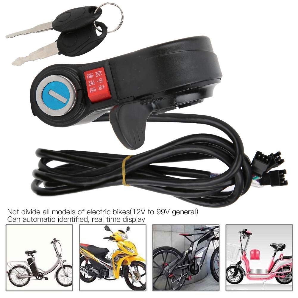 Thumb Lock Handlebar Switch, 98% Efficiency Automatic Identification Multifunction Voltage Display Handlebar Switch Electric Bike Accessory