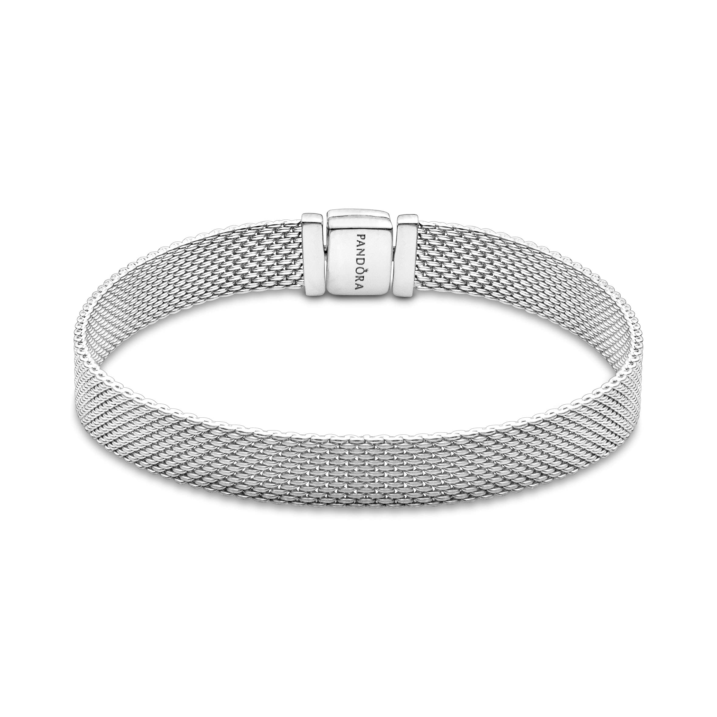 Pandora Reflexions Mesh Bracelet - Sterling Silver Charm Bracelet for Women - Compatible Reflexions Charms - Features Sterling Silver - 6.7"