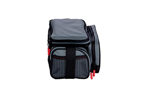 Plano Weekend Series 3500 Tackle Case, Gray Fabric, Includes 2 Stowaway Storage Boxes, Small Soft Fishing Tackle Bag for Baits & Lures, MOLLE Attachments, Charcoal