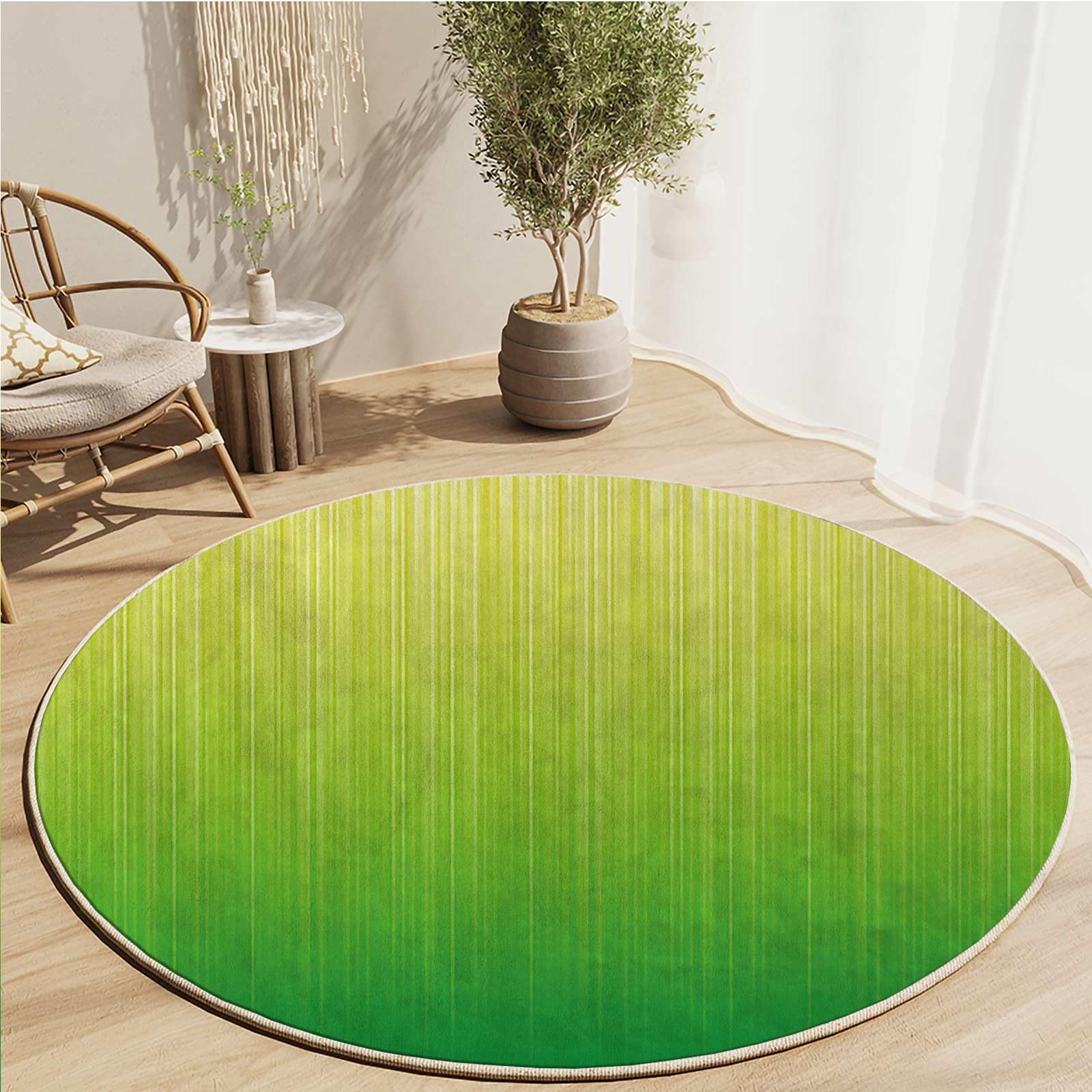 Round Desk Chair Mat Lime Green Hard Floor Mat for Desk Green Office Carpeted Floor Mats for Computer Desk 3 FT
