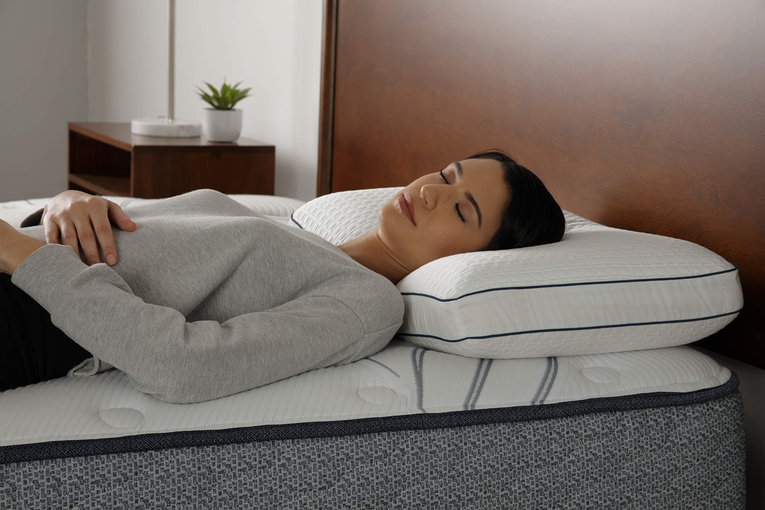 Serta Perfect Sleeper Copper Infused Memory Foam Pillow, Oversized Traditional, 1 Count (Pack of 1),White, 25-Inch (Length) by 16-Inch (Width) by 5.50-Inch (Height)