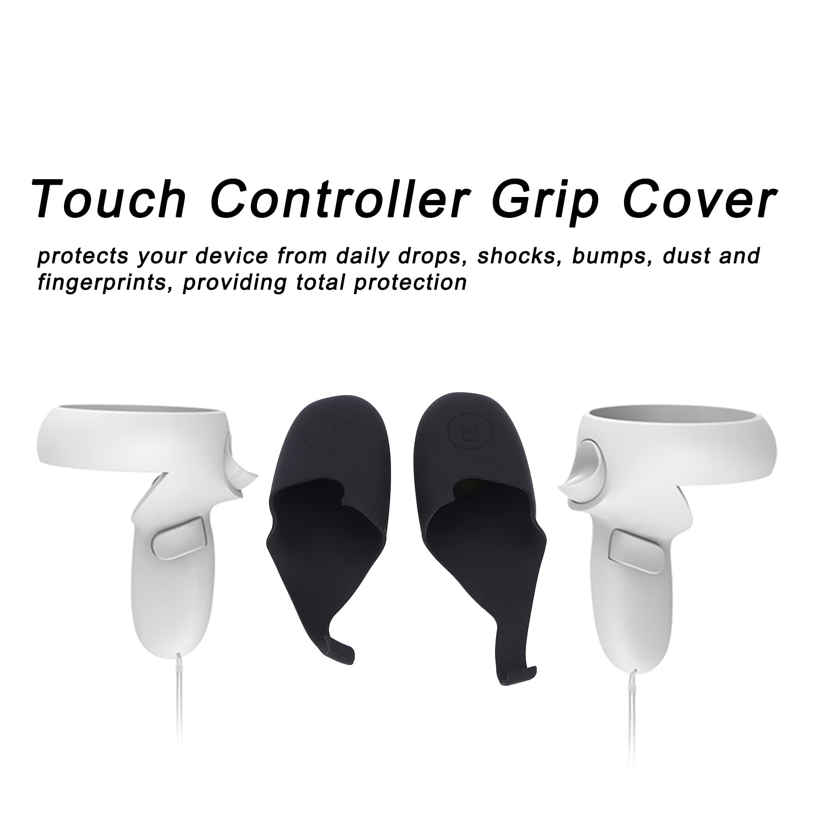 Yoidesu VR Protective Cover, VR Controller Cover Silicone Slim Dustproof Touch Controller Grip Cover for Oculus Quest 2 VR Controller